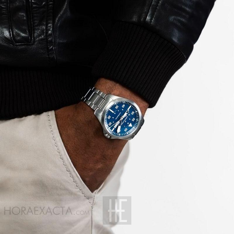 Reloj Hamilton Khaki Aviation Pilot azul caballero. Servicio oficia.